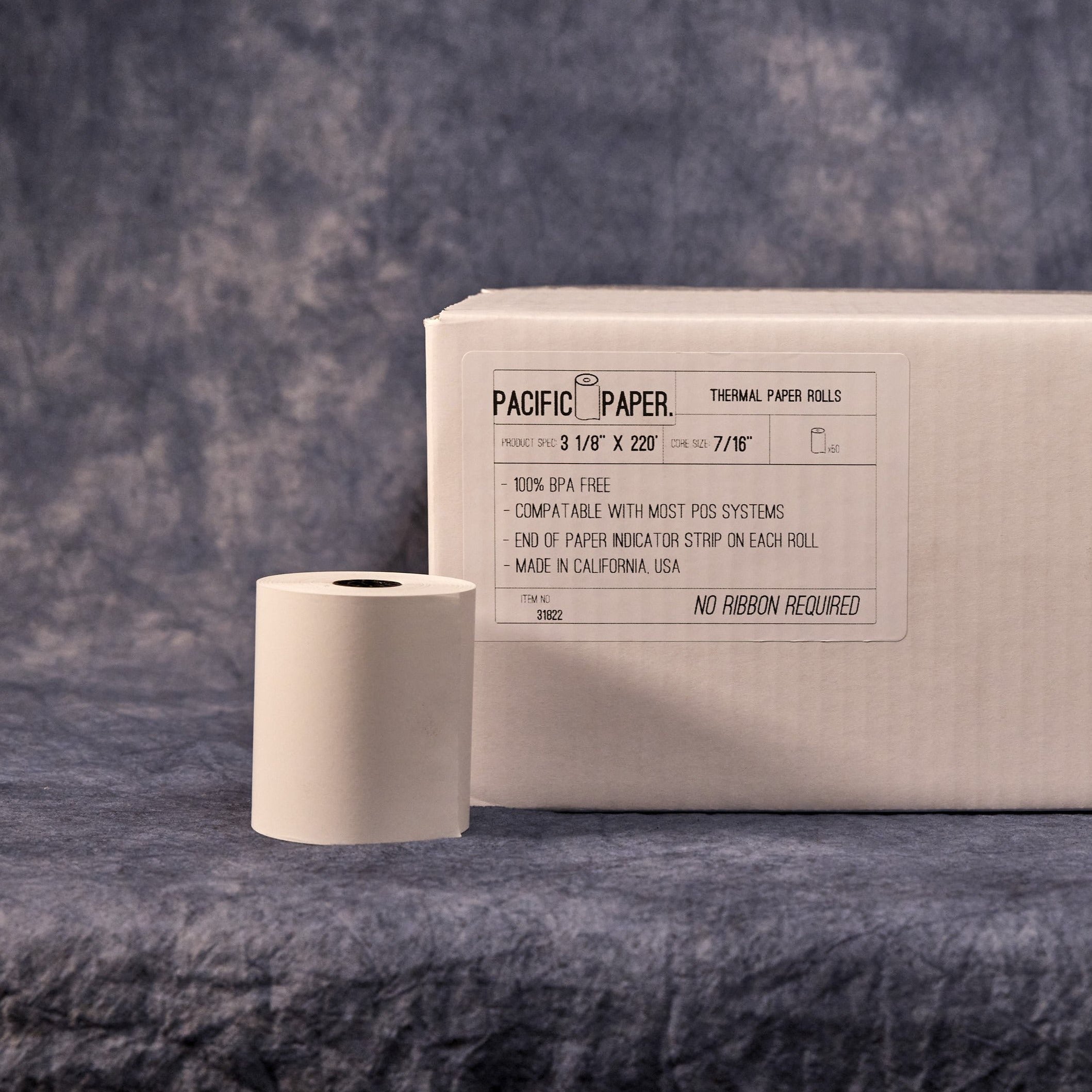 3 1/8" X 120' Thermal Cash Register Receipt Paper Roll 50 Rolls / Case ...